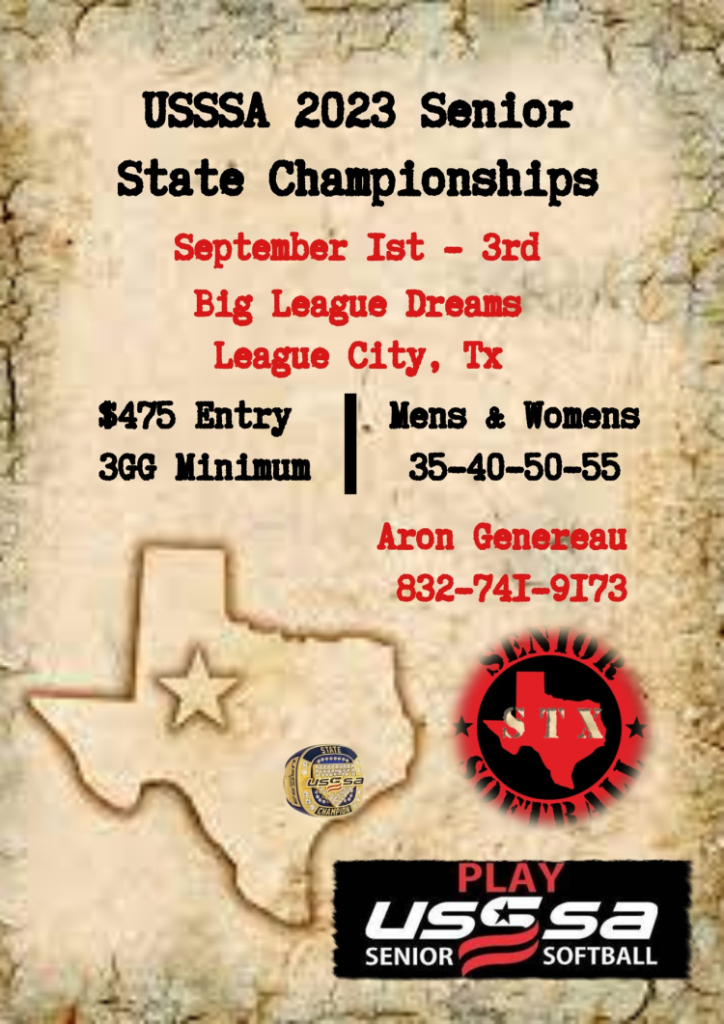USSSA SENIOR STATE CHAMPIONSHIPS (2023) - League City, TX - USSSA Texas ...