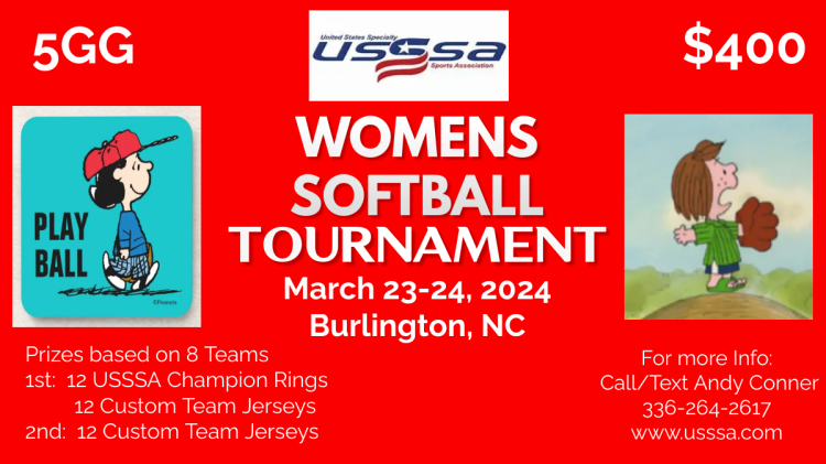 USSSA Womens Softball Tournament (2024) - Burlington, NC - USSSA North Carolina Slowpitch USSSA /GSL