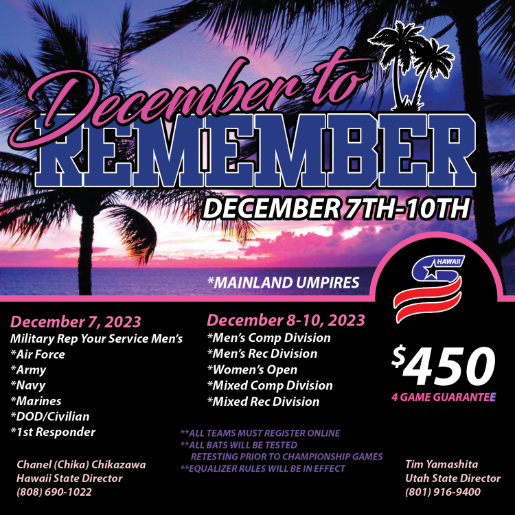 December To Remember 2023 (2023) - Waipahu, HI - USSSA Hawaii Slowpitch ...