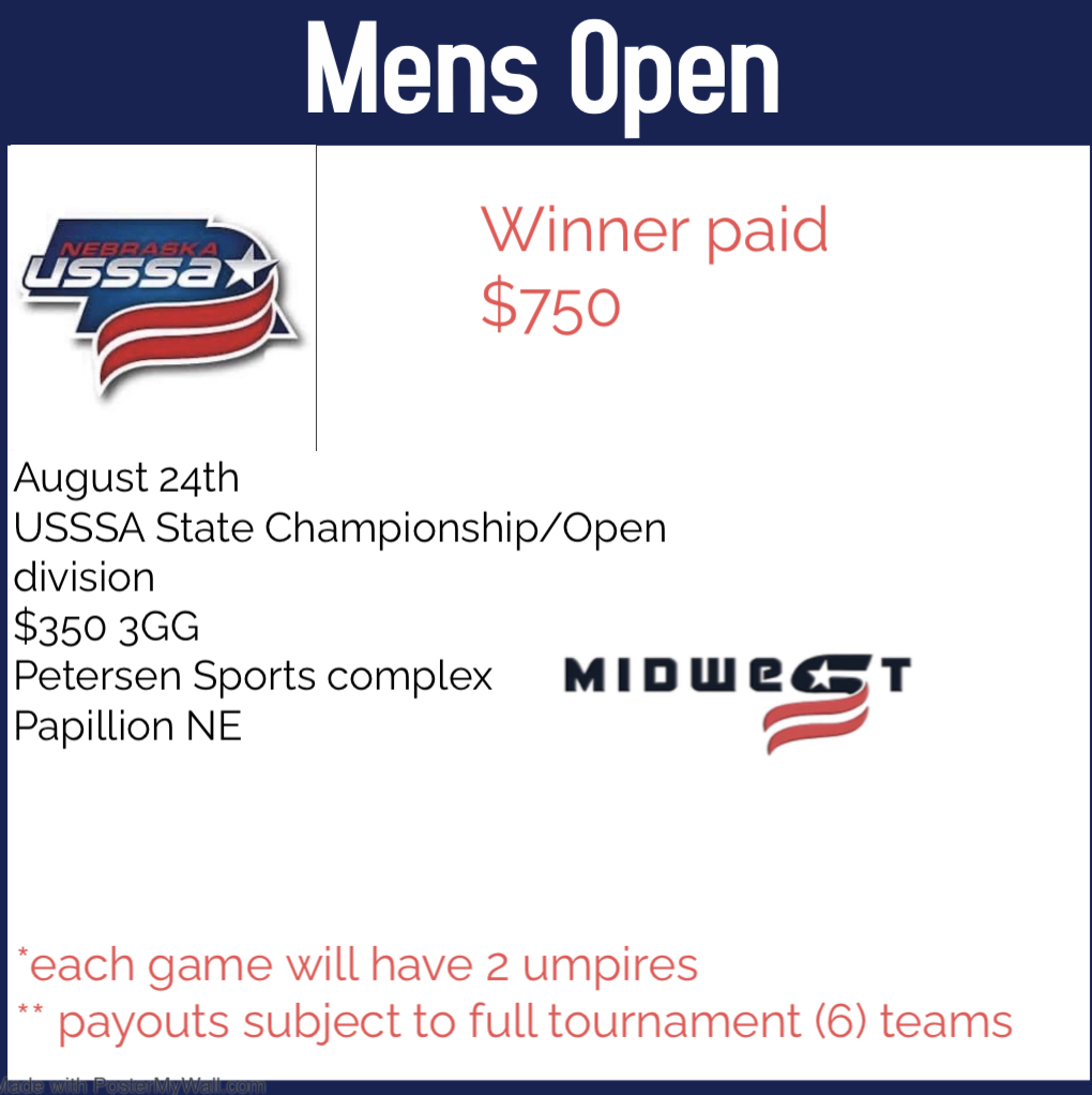 Mens Open State (2024) - Papillion, NE - USSSA Nebraska Slowpitch USSSA ...