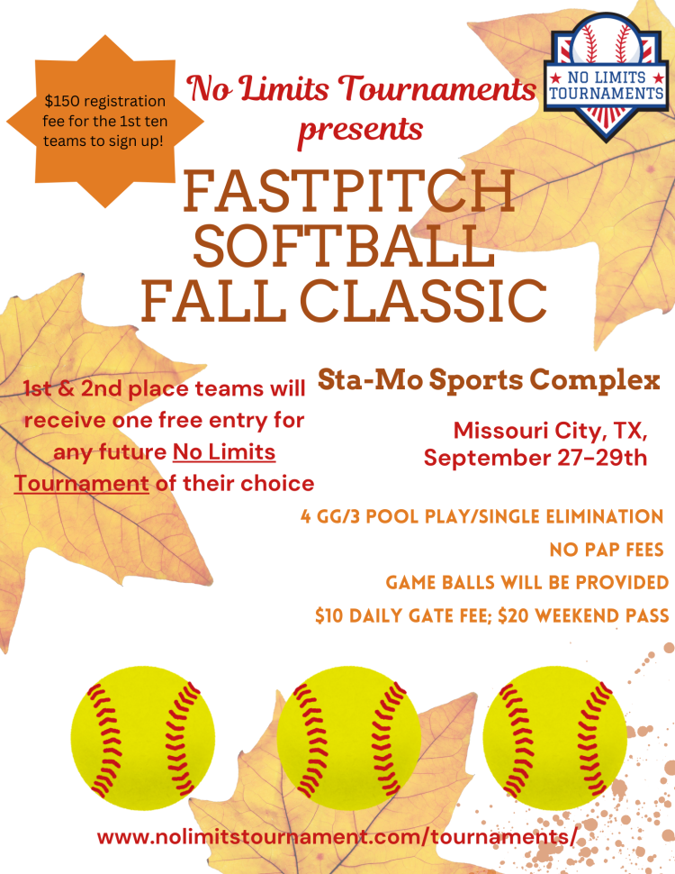 No Limits Tournaments Fall Classic (2024) - Missouri City, TX - USSSA ...