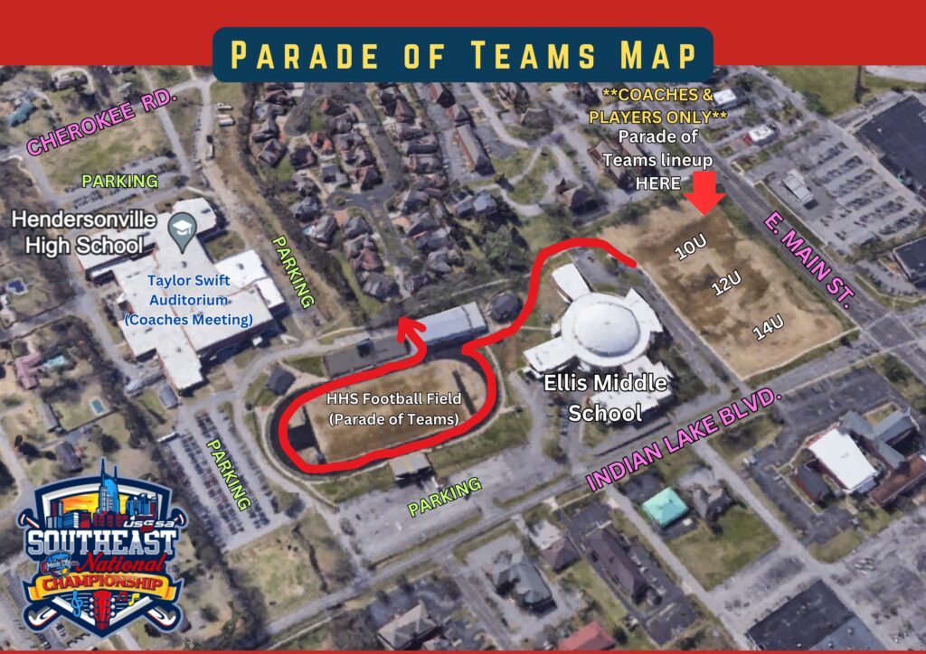 2025 SENC – Parade Of Teams Map – Tennessee Fastpitch – USSSA